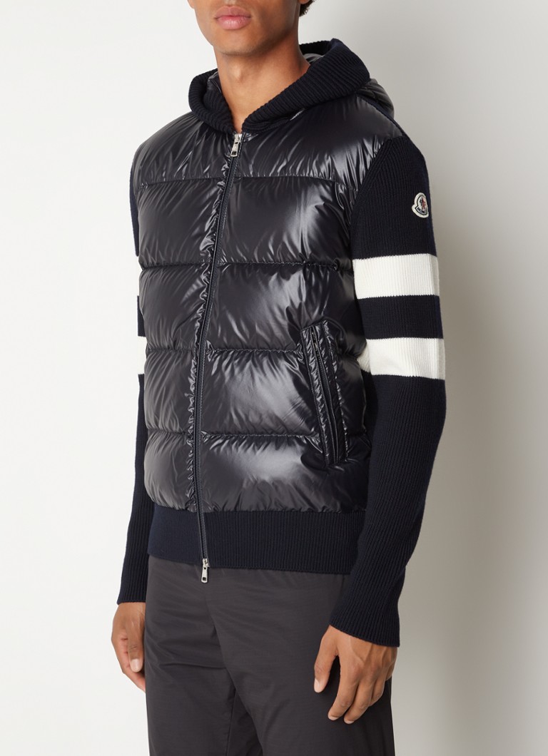Moncler Jack van wol met gewatteerd voorpand en donsvulling • Blauw ...