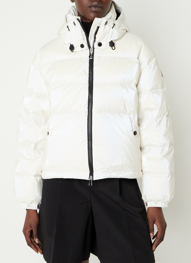 Moncler Moselotte puffer jack met donsvulling en capuchon • Ivoor • de ...