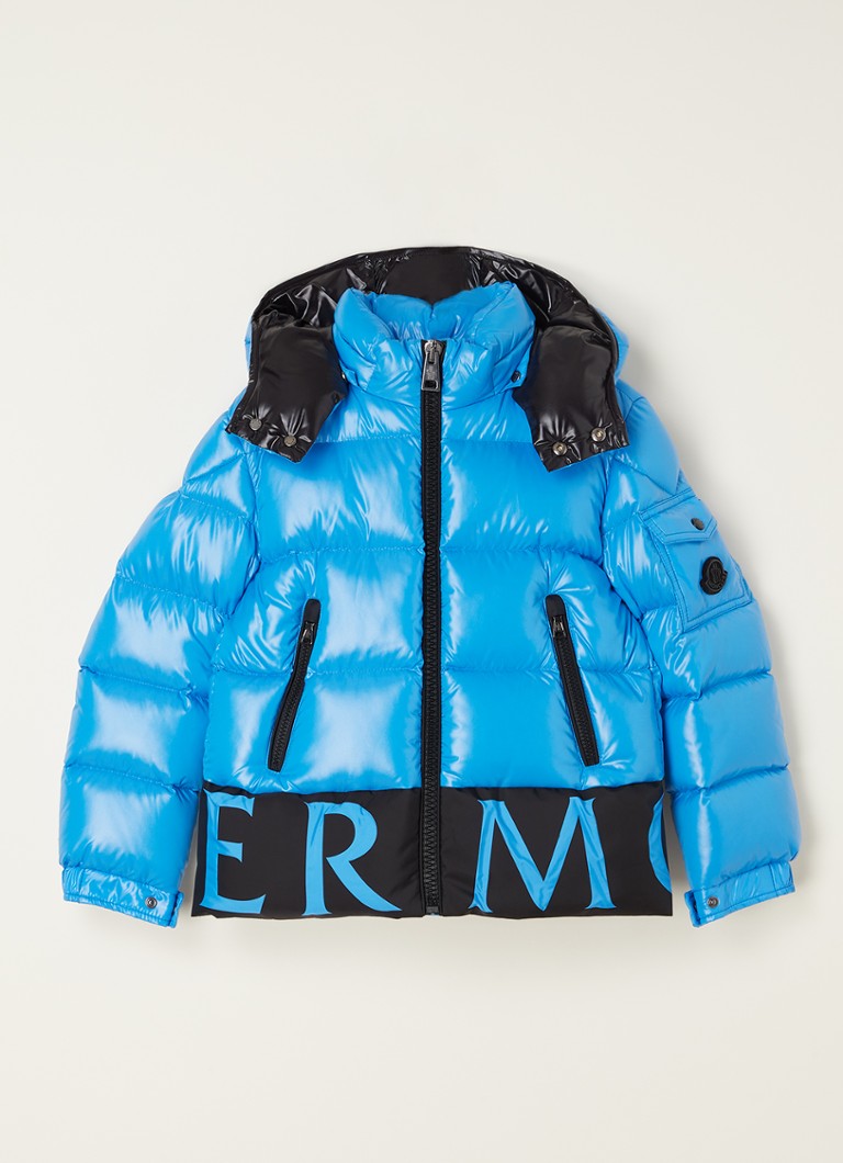 Moncler Pervin puffer jack met donsvulling en logoprint • Blauw • de ...
