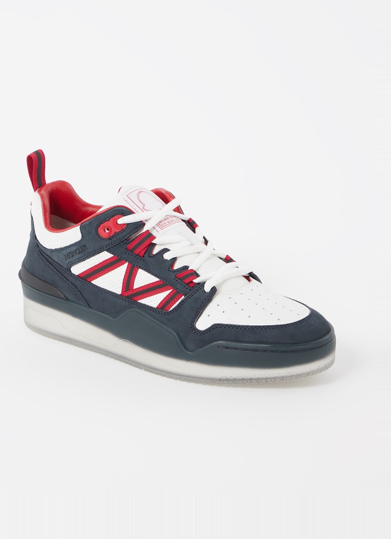 Moncler Pivot Low sneaker van leer met nubuck details • Wit • de Bijenkorf