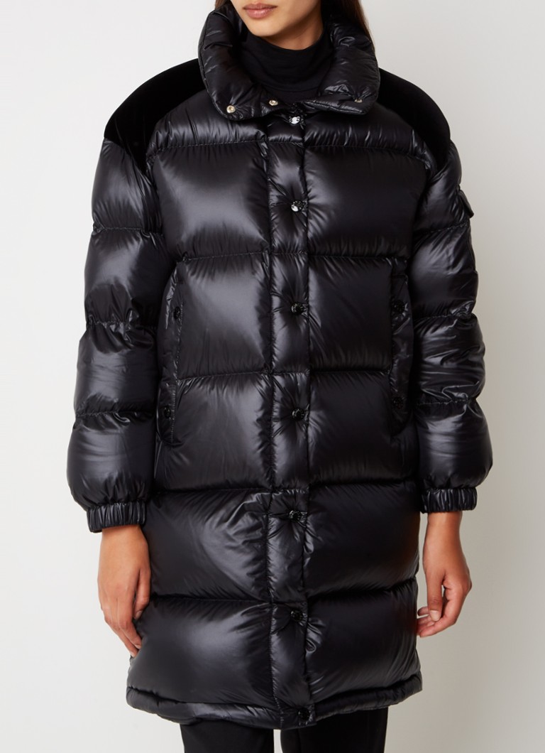 Moncler Puffer jas met donsvulling en details van fluweel • Zwart • de ...