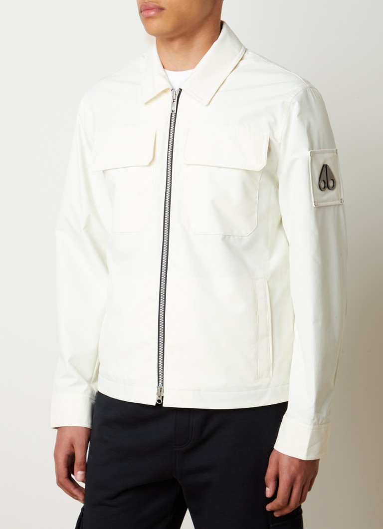 Moose Knuckles Jacques jack met steekzakken en logo • Gebroken wit • de ...