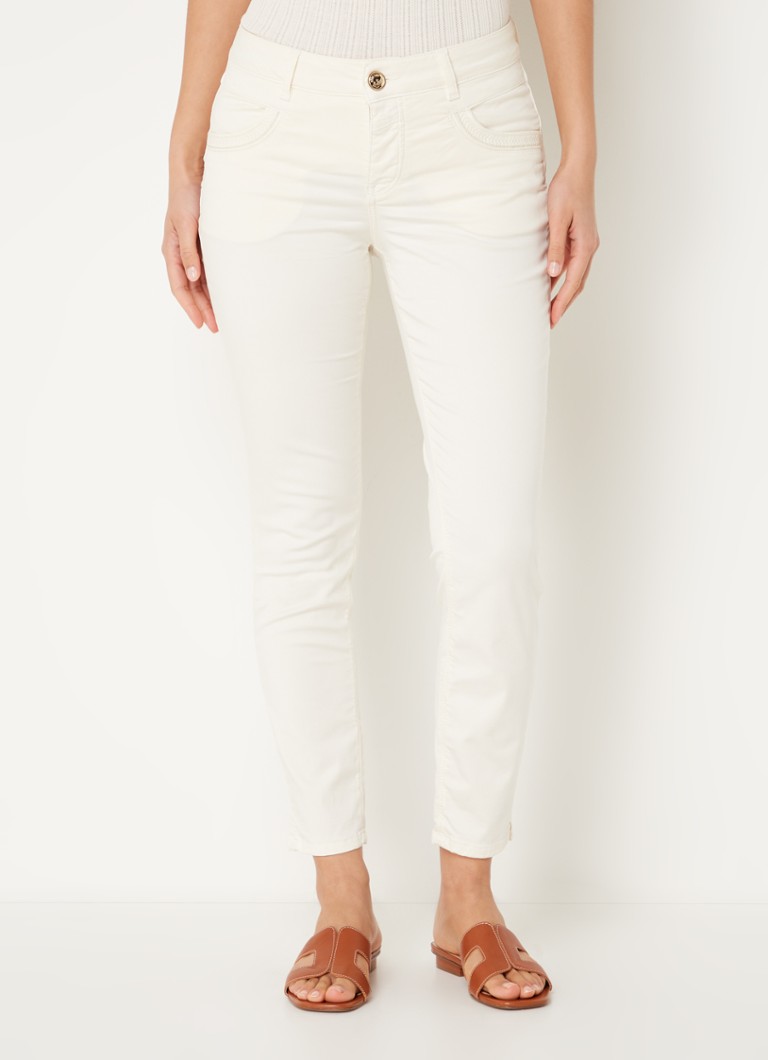 Mos Mosh Naomi high waist slim fit broek met steekzakken • Gebroken wit • de Bijenkorf