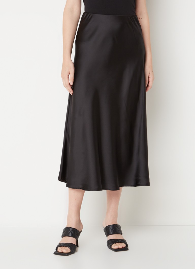 Neo Noir Bovary midi rok van satijn • Zwart • de Bijenkorf