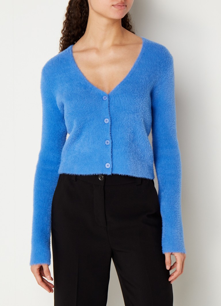 Neo Noir Candice fluffy vest met V-hals • Blauw • de Bijenkorf