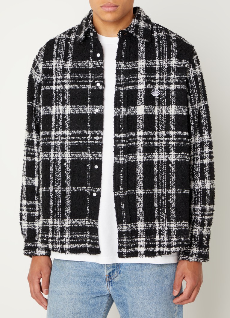 New Amsterdam Surf Association Beach overshirt met tweed-look en logo ...
