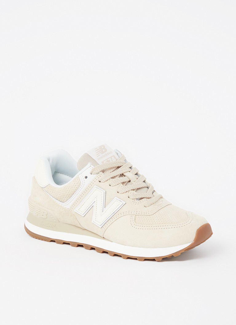 New Balance 574 sneaker van suède • Zand • de Bijenkorf