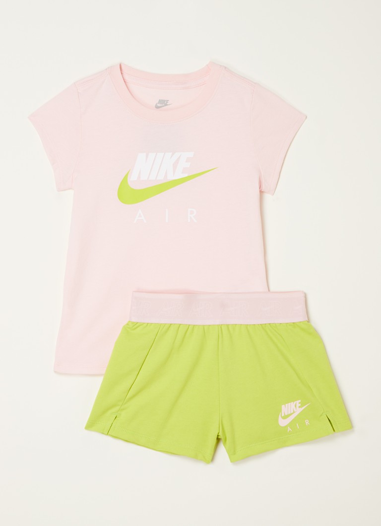 Nike Air set met T-shirt en korte broek 2-delig • Lime • de Bijenkorf