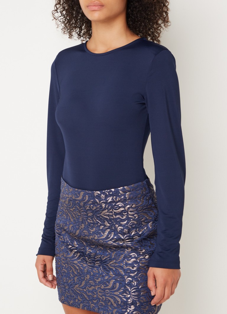 NIKKIE Vicky body met rugdecolleté en sierknopen • Blauw • de Bijenkorf