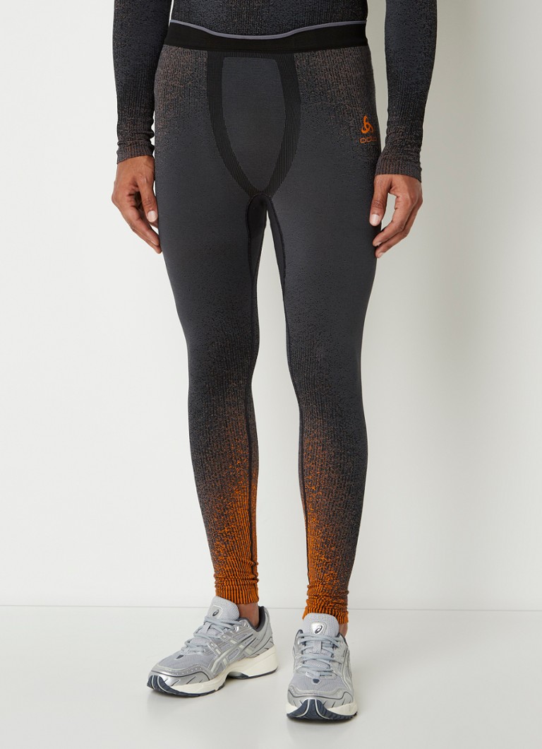 Odlo Trainingslegging met logo en gemêleerd dessin • Oranje • de Bijenkorf