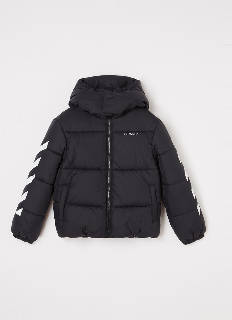 Off-White Bookish puffer jas met afneembare capuchon • Zwart • de Bijenkorf