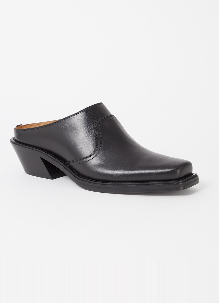 Off-White Cowboy Sabot instapper van leer • Zwart • de Bijenkorf