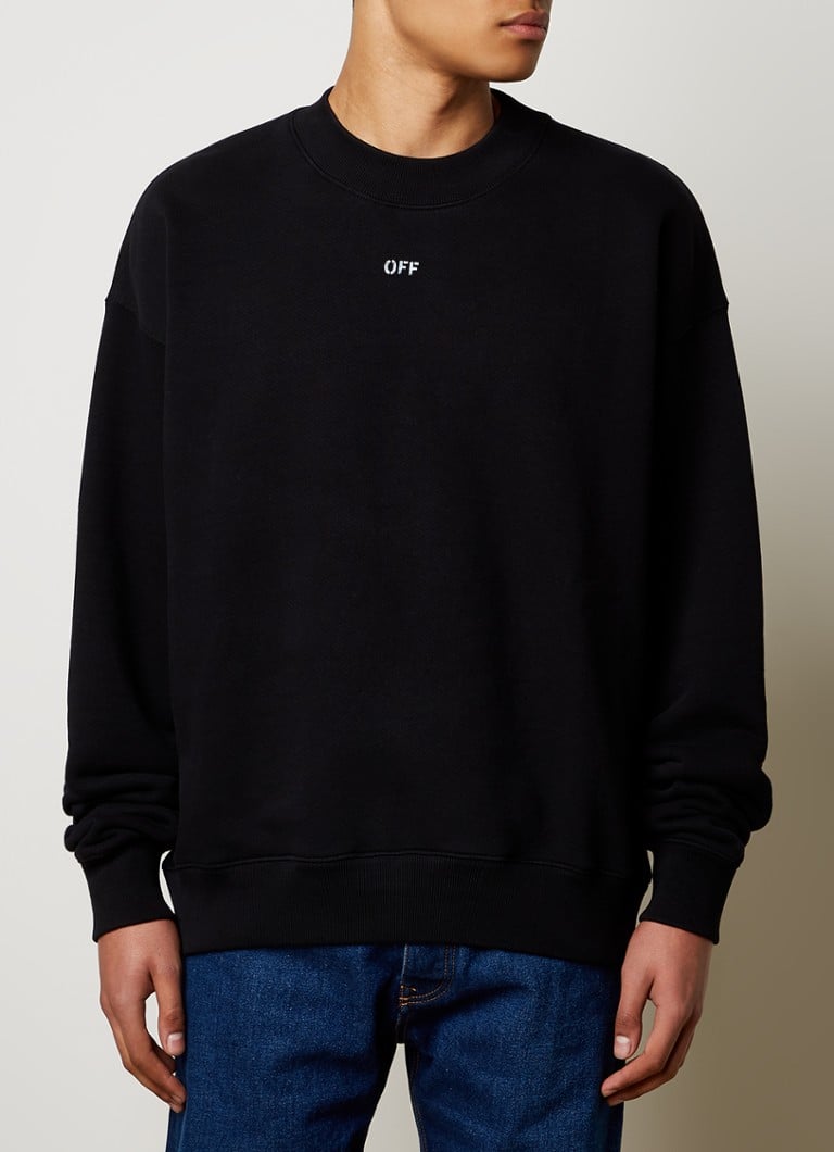 Off-White Off Stamp sweater met logo • Zwart • de Bijenkorf