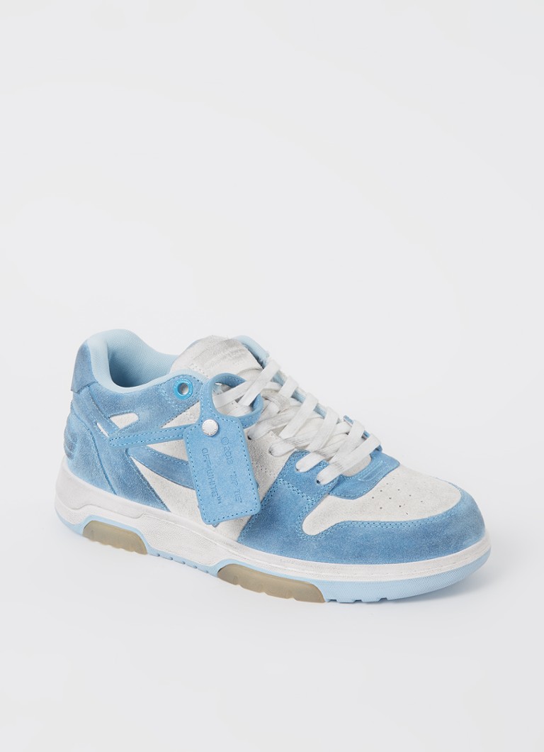 Off-White Out Of Office sneaker van suède • Lichtblauw • de Bijenkorf