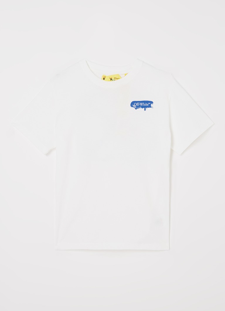 Off-White Paint Graphic T-shirt met logo- en backprint • Wit • de Bijenkorf