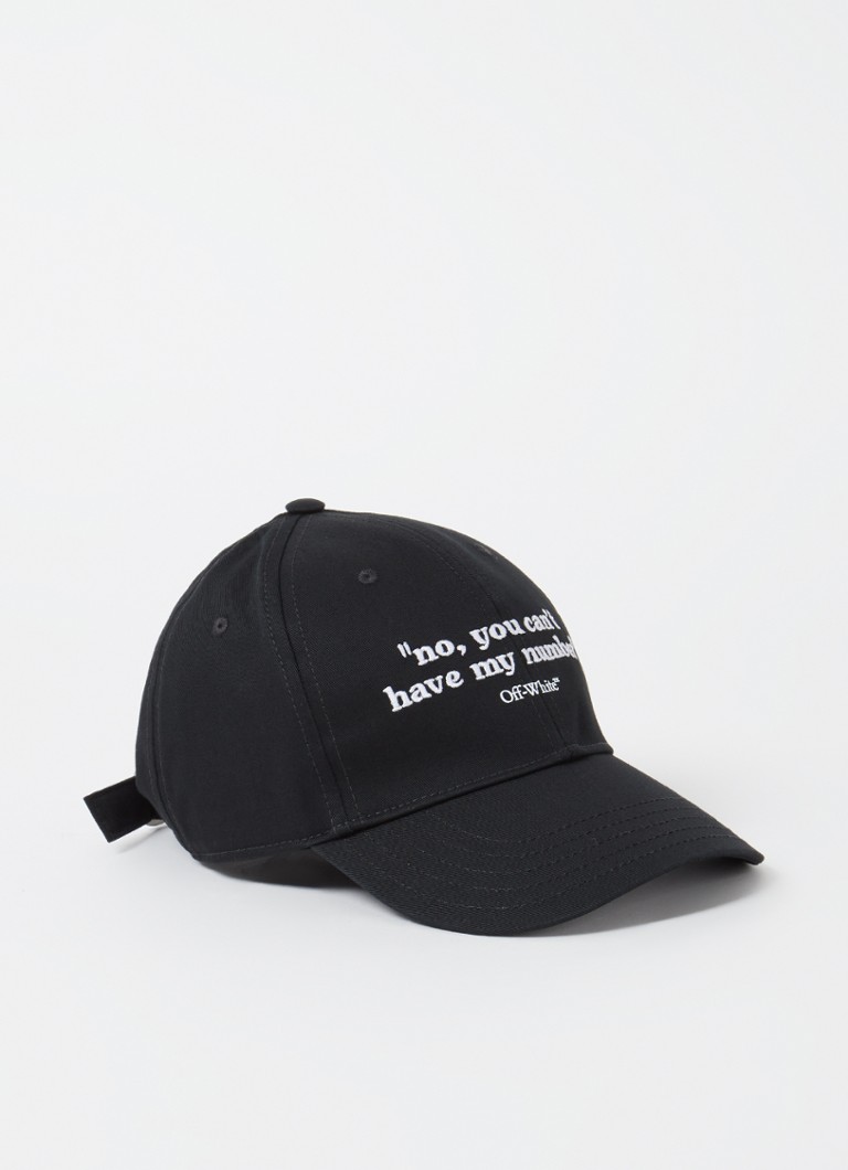 Off-White Quotes pet met borduring • Zwart • de Bijenkorf