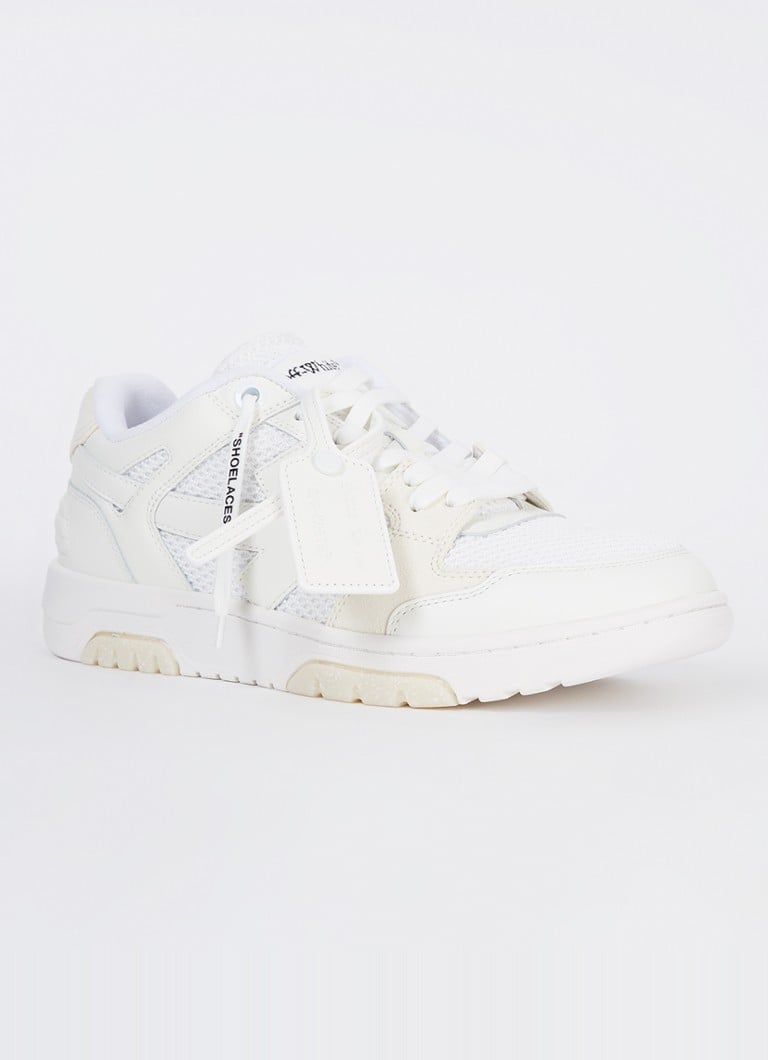Off-White Slim Out Of Office sneaker met leren details • Gebroken wit ...