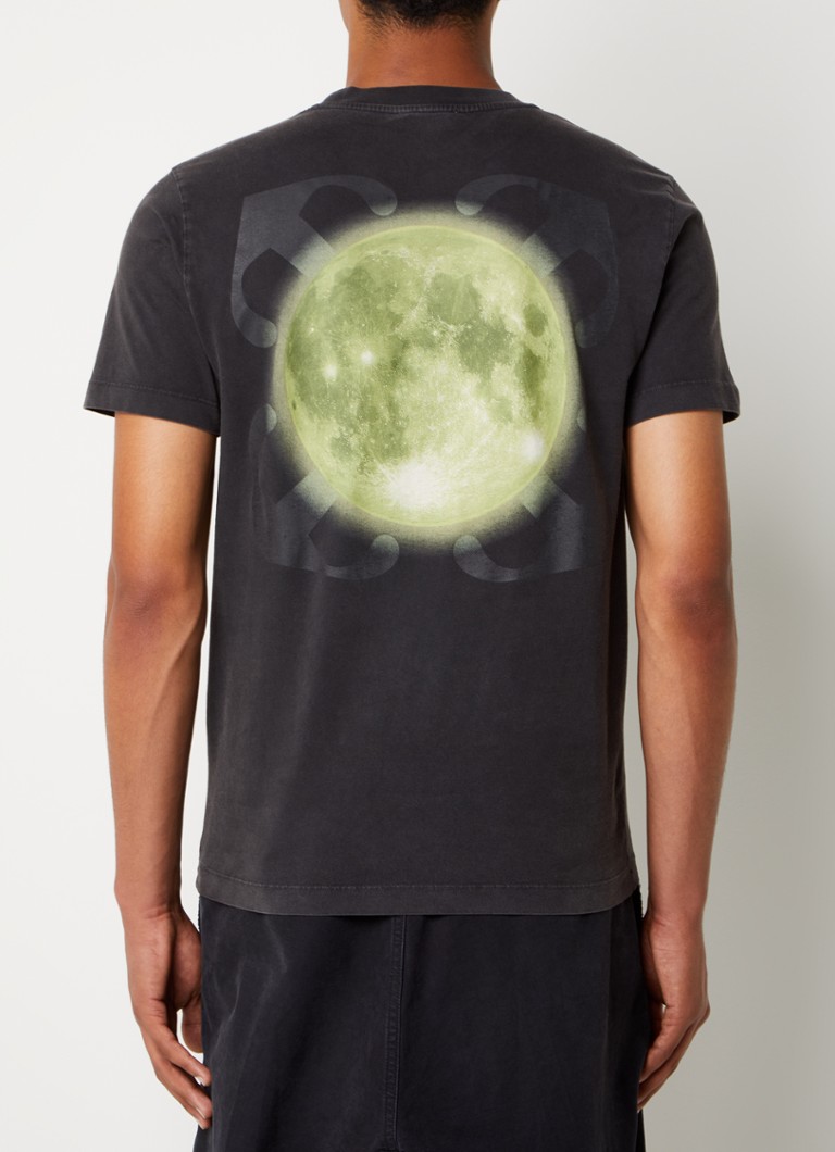 Off-White Super Moon T-shirt met logo- en backprint • Zwart • de Bijenkorf