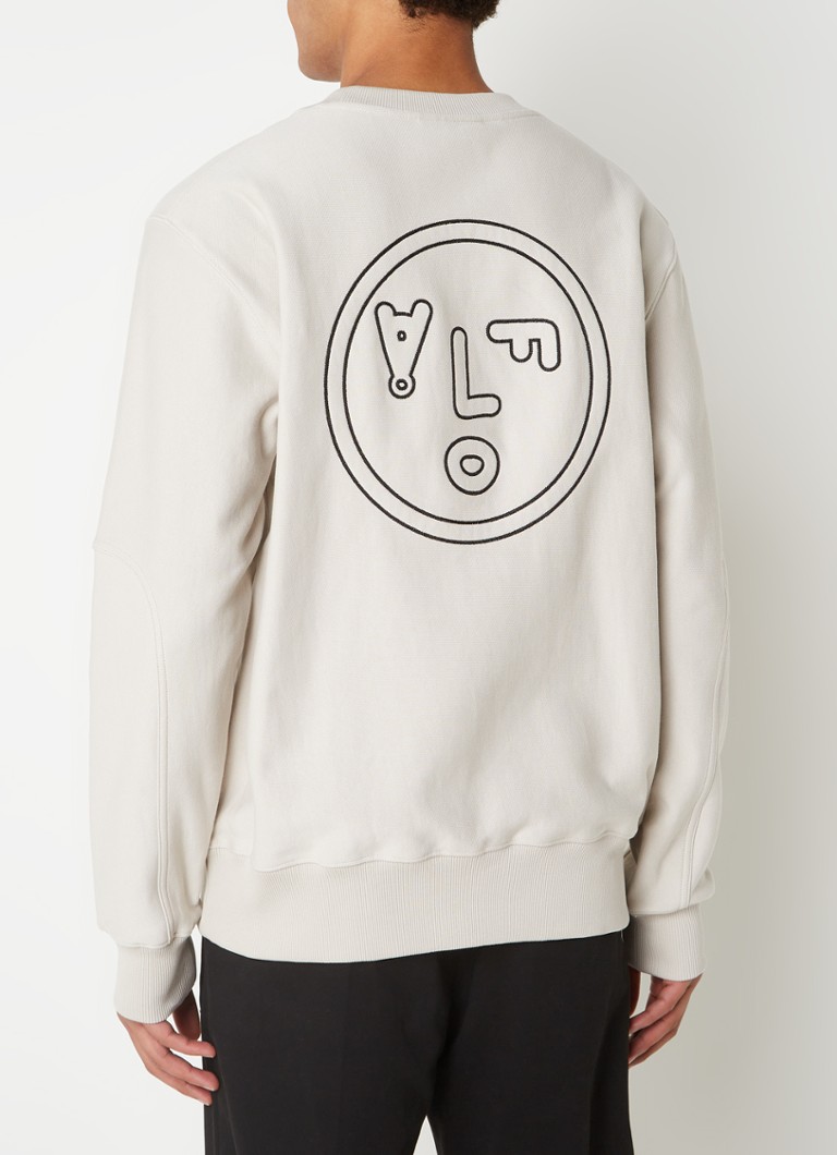 OLAF Face sweater met logo- en backprint • Lichtgrijs • de Bijenkorf