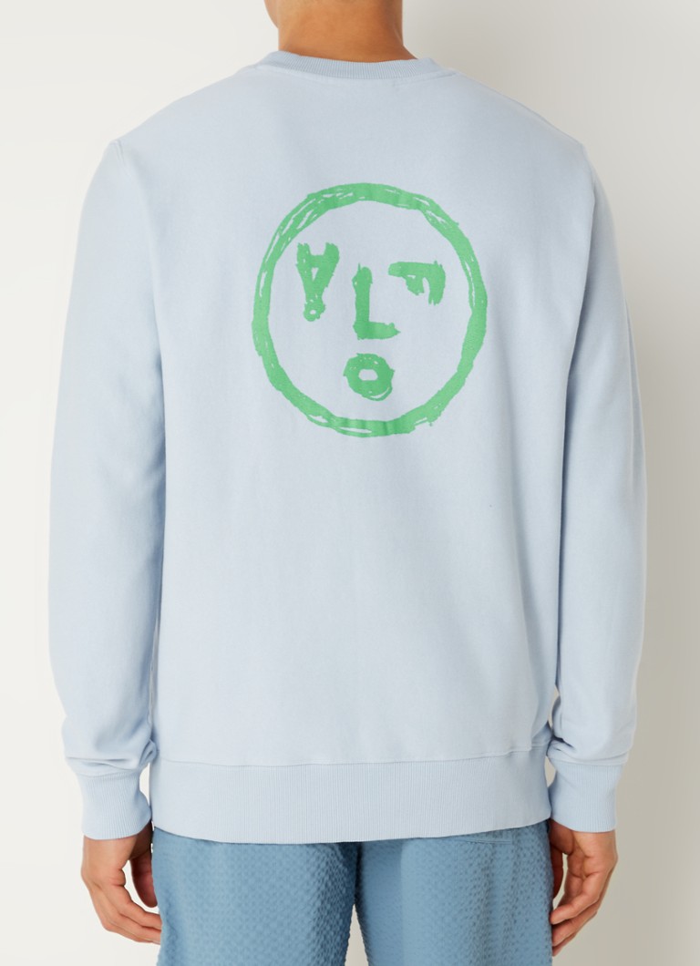 OLAF Face sweater met logo- en backprint • Lichtblauw • de Bijenkorf
