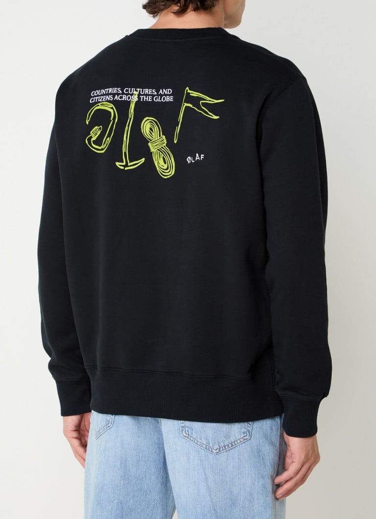 OLAF Sweater met logo- en backprint • Zwart • de Bijenkorf