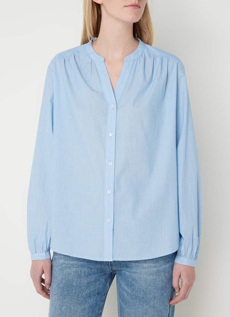 OPUS Fapina blouse van katoen • Blauw • de Bijenkorf