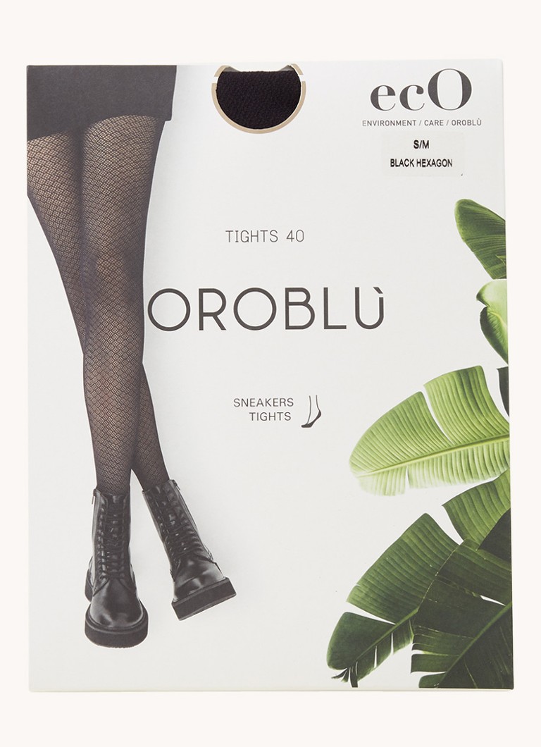 Oroblu Netpanty in 40 denier black hexagon • Zwart • de Bijenkorf