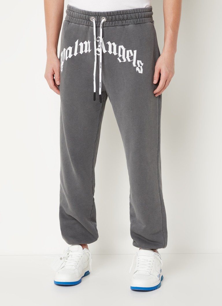 Palm Angels Curved tapered fit joggingbroek met logoprint • Grijs • de ...