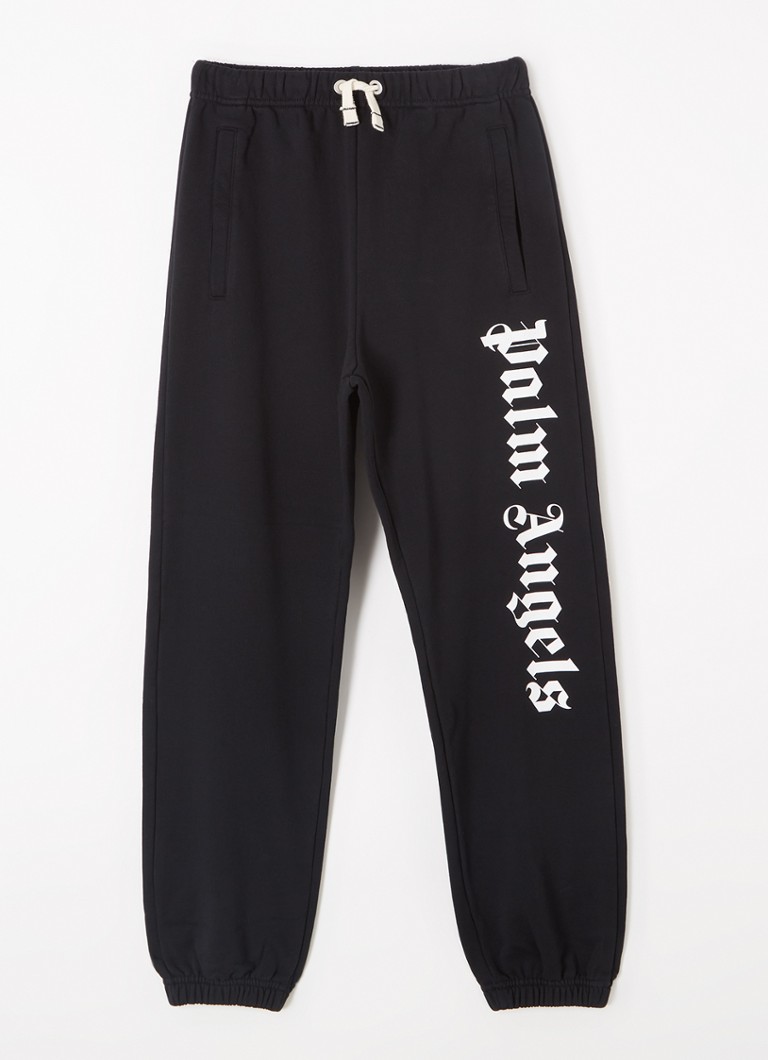 Palm Angels Tapered fit joggingbroek met logoprint • Zwart • de Bijenkorf