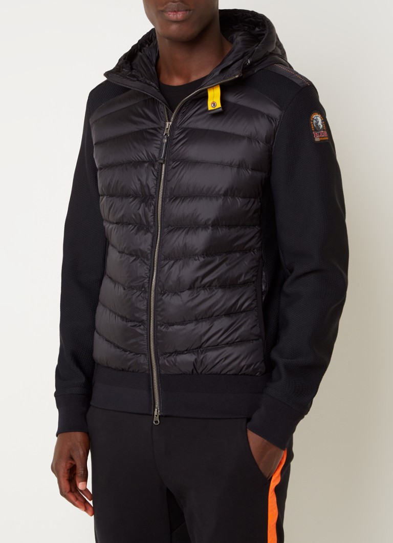 Parajumpers Buck gewatteerde jas met structuur en capuchon • Zwart • de ...