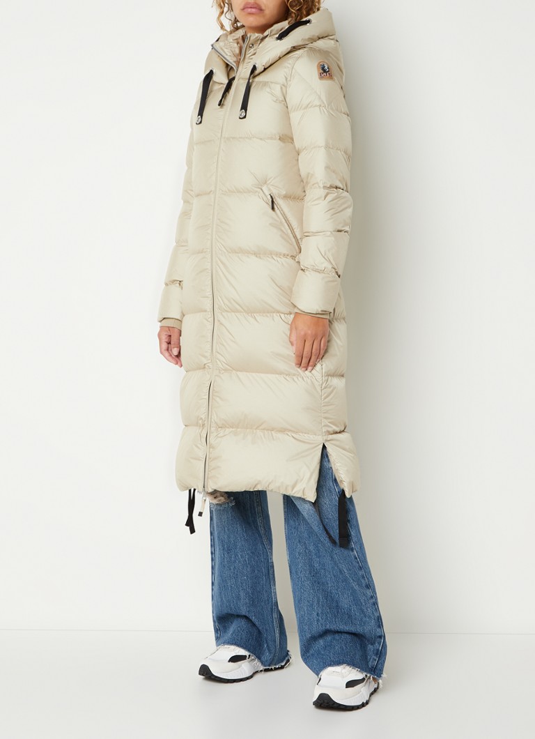 Parajumpers Panda puffer jas met donsvulling en ritszakken • Naturel ...