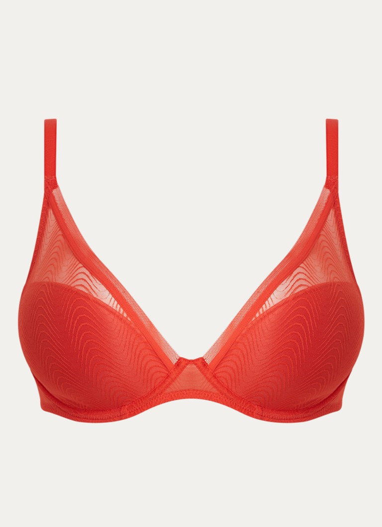 Passionata Romane voorgevormde bh met overlay van mesh • Rood • de ...