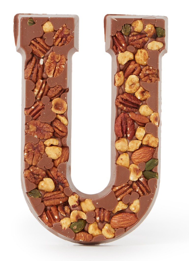Patisserie de Bijenkorf Chocoladeletter Melk met noten 185 gram - A t/m ...