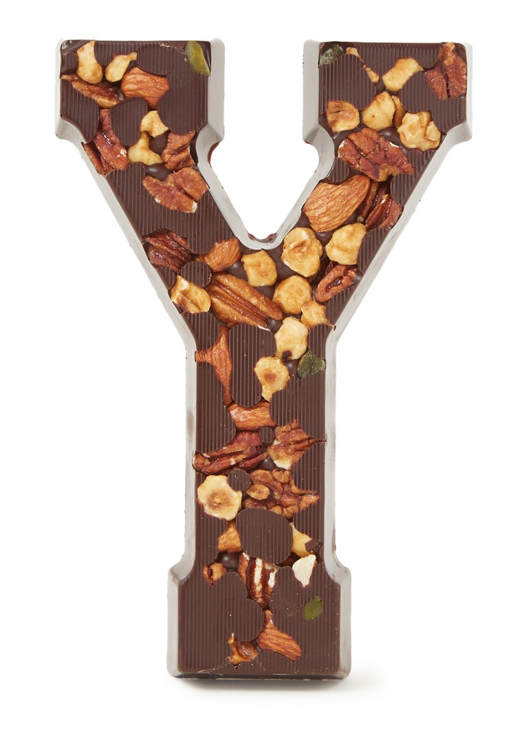 Patisserie de Bijenkorf Chocoladeletter Puur met noten 185 gram - A t/m ...