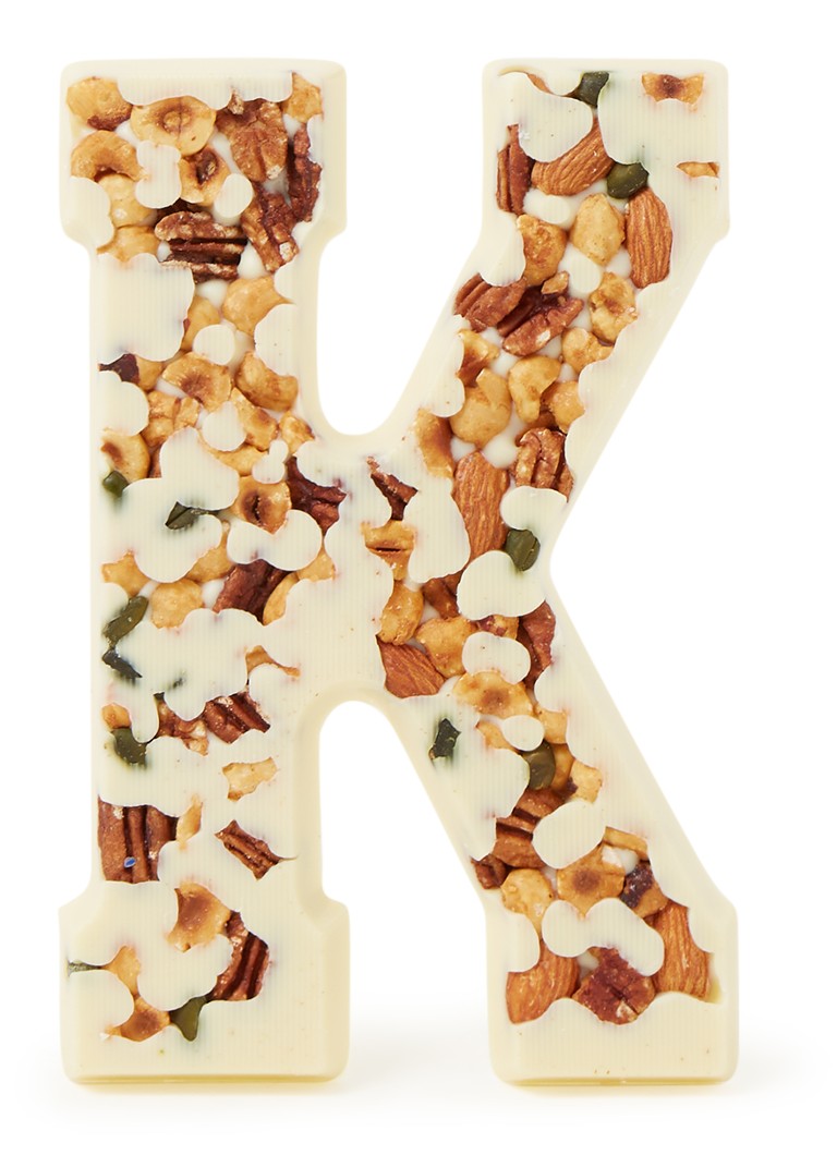 Patisserie de Bijenkorf Chocoladeletter Wit met noten 185 gram - A t/m ...
