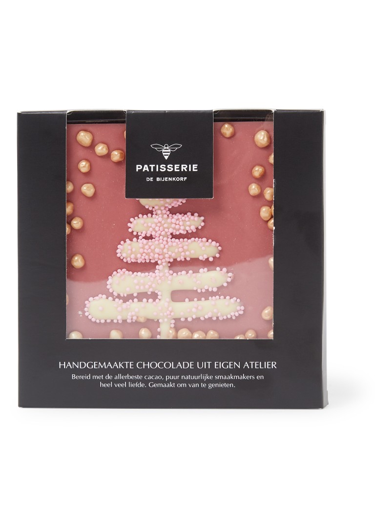 Patisserie de Bijenkorf Kerstboom ruby chocolade tablet 140 gram • de ...