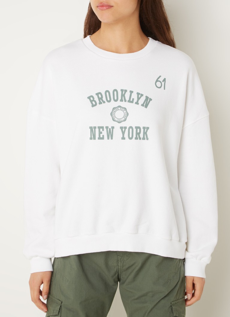 Penn & Ink Sweater met print • Wit • de Bijenkorf