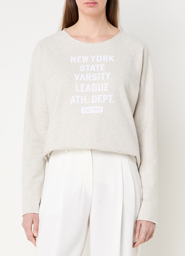 Penn & Ink Sweater met print • Grijsmele • de Bijenkorf