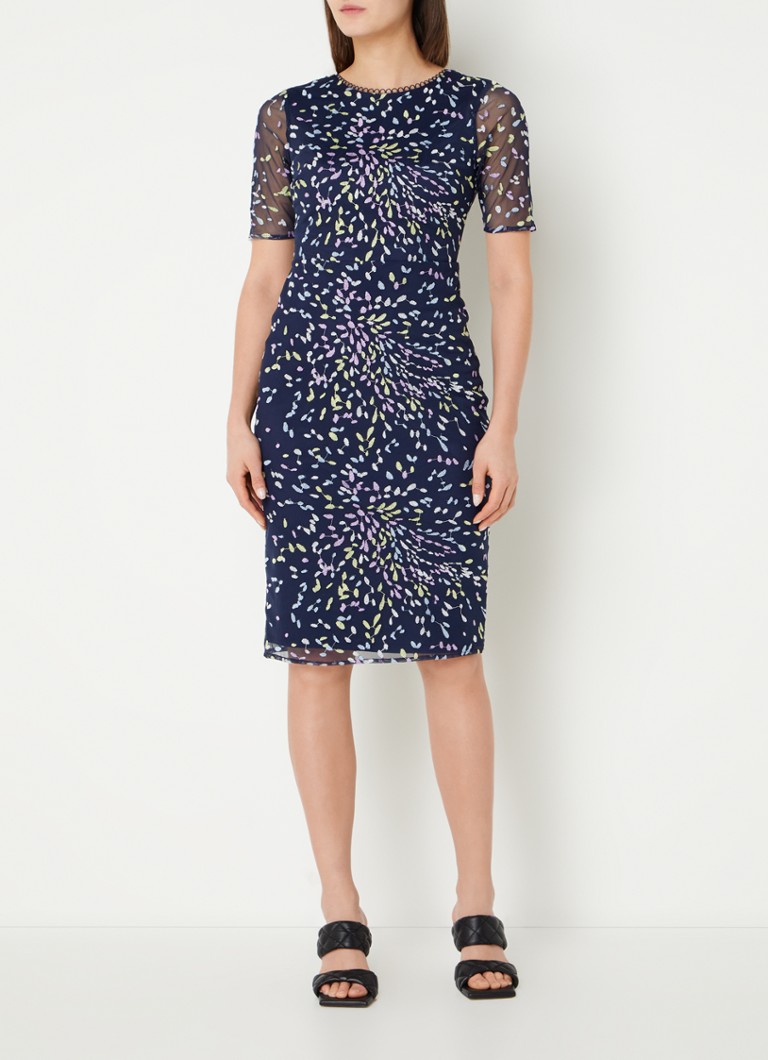 Phase Eight Aileena semi-transparante midi kokerjurk met grafische ...