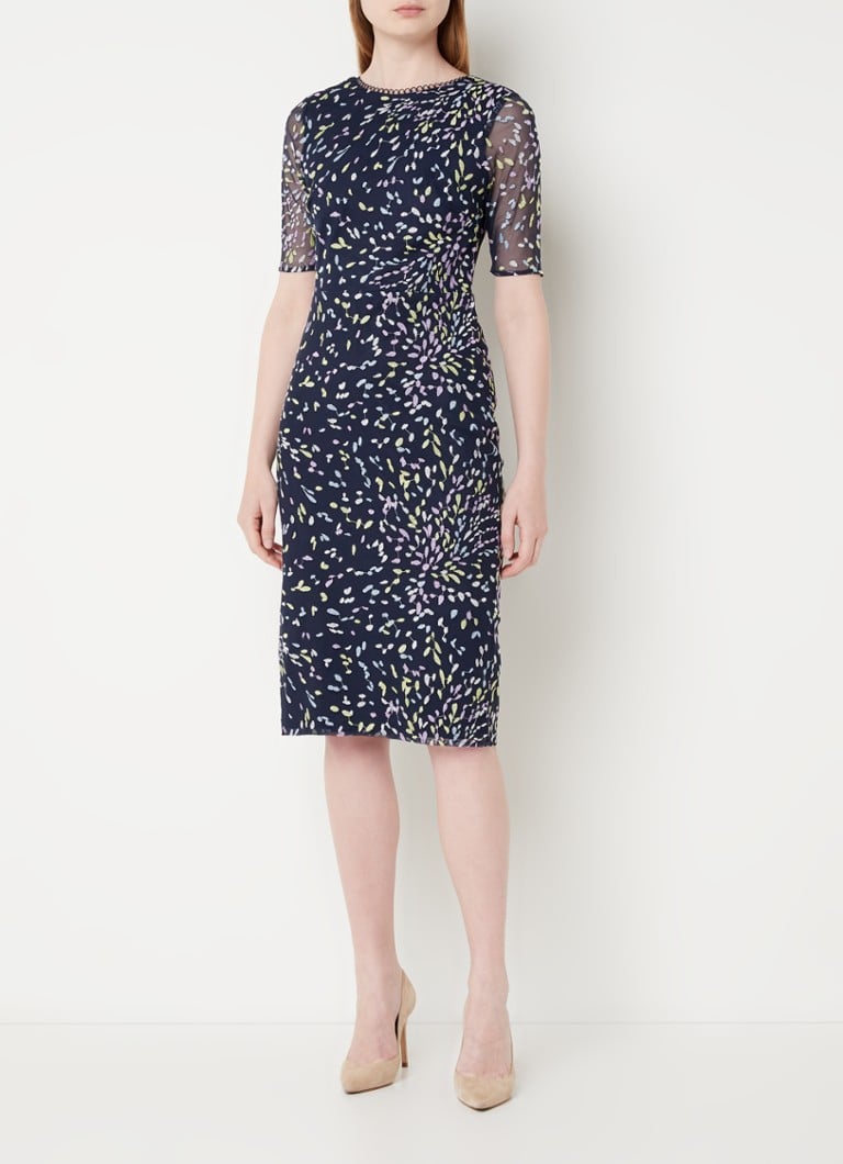 Phase Eight Aileena semi-transparante midi kokerjurk met grafische ...