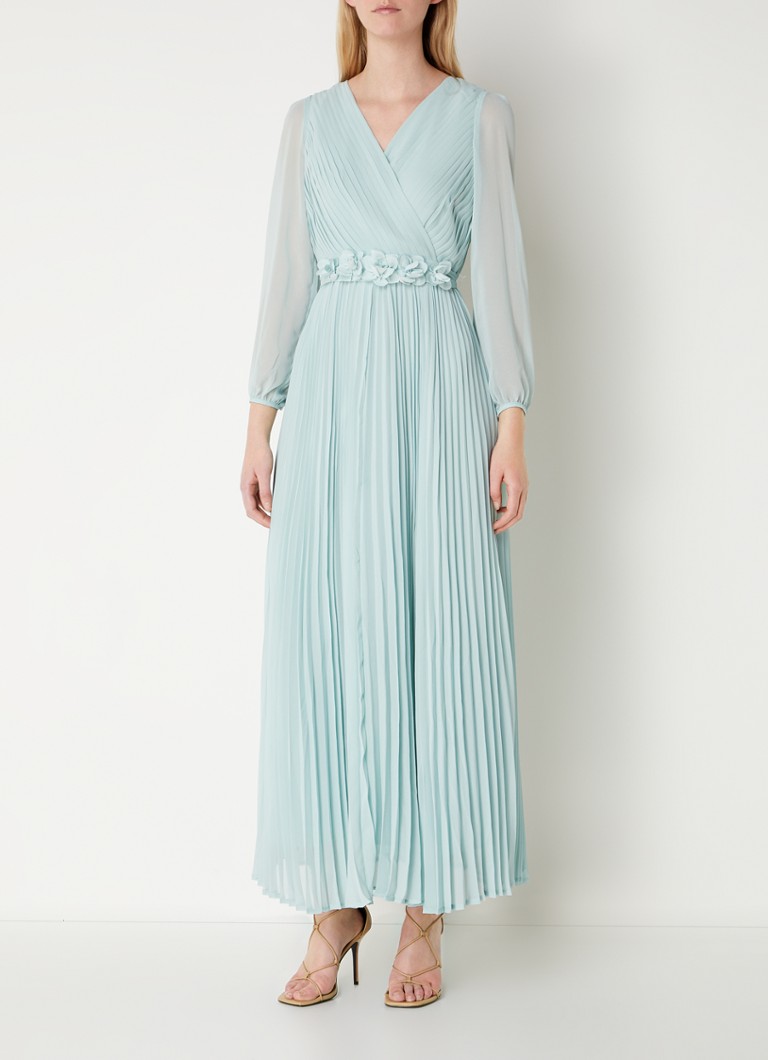 Phase Eight Alecia maxi jurk met plissé en ceintuur • Mint • de Bijenkorf