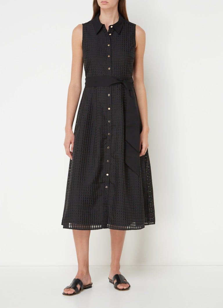 Phase Eight Carey midi jurk met strikceintuur • Zwart • de Bijenkorf
