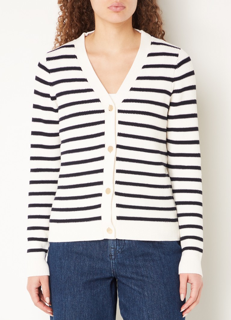 Phase Eight Chloe fijngebreid vest met streepprint • Wit • de Bijenkorf