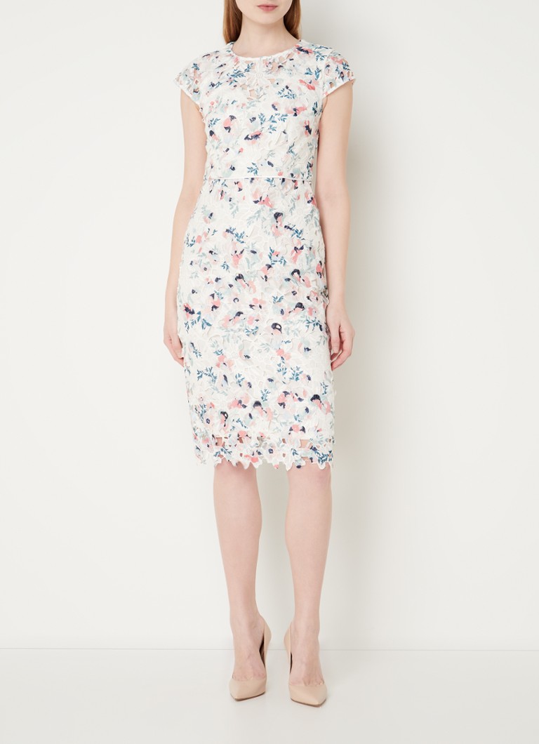 Phase Eight Franky mini jurk van kant met stretch • Creme • de Bijenkorf