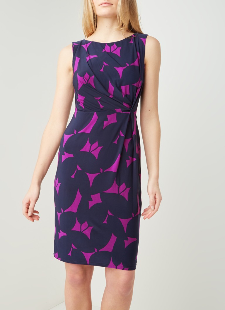 Phase Eight Giselle midi jurk van jersey met plooidetail • Donkerblauw ...