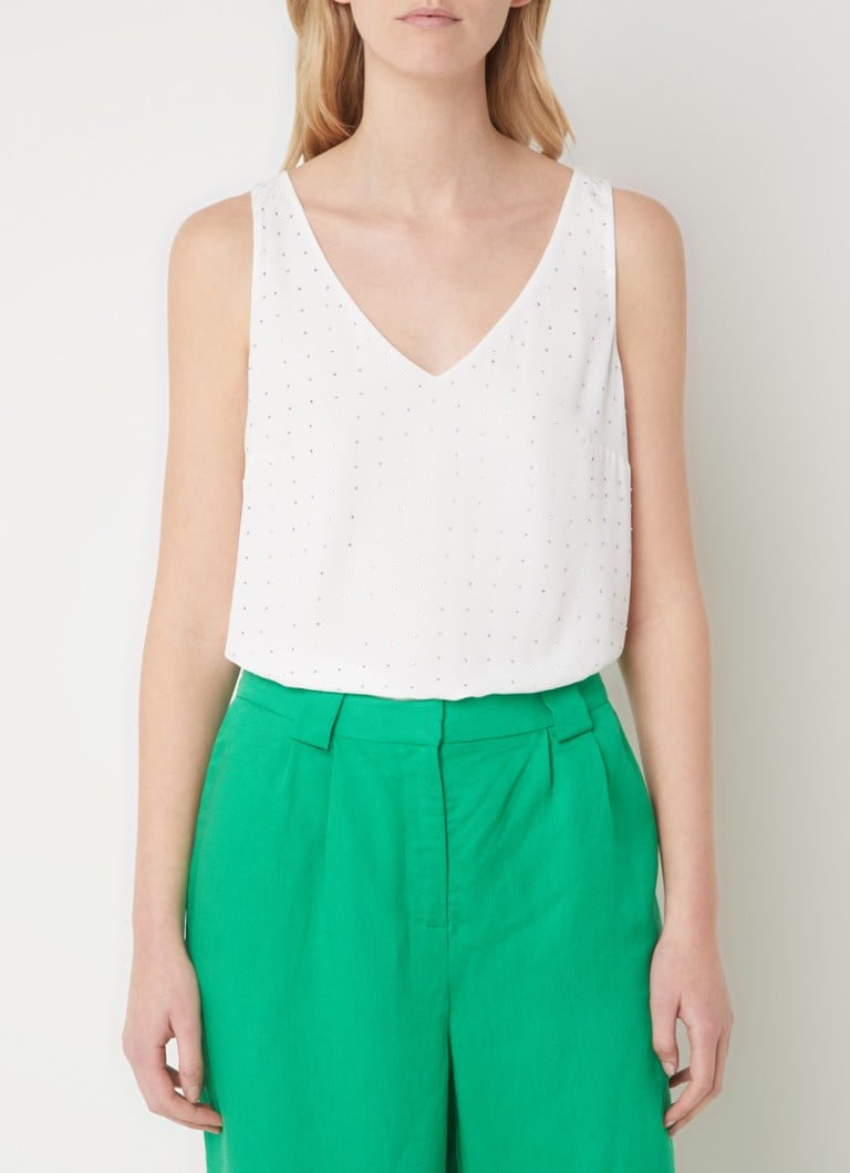 Phase Eight Hayley mouwloze top met strass • Gebroken wit • de Bijenkorf