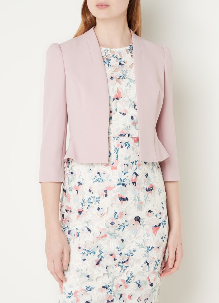Phase Eight Isabella bolero met pofmouw en strikdetail • Oudroze • de ...