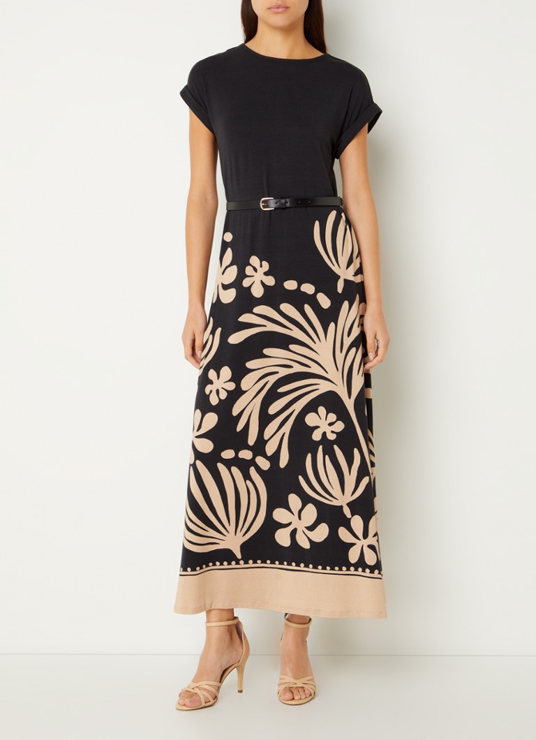 Phase Eight Jeanne maxi jurk van jersey met bloemenprint en ceintuur ...