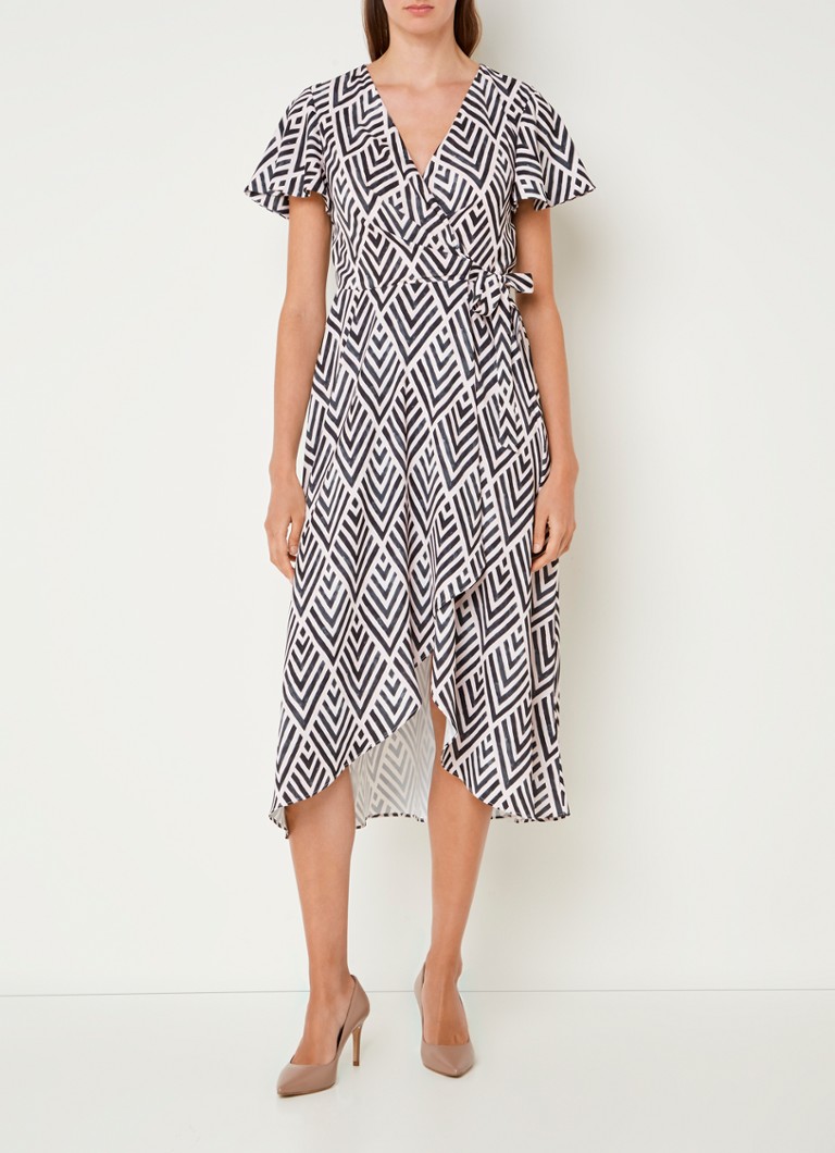 Phase Eight Julissa midi wikkeljurk met grafische print en ...