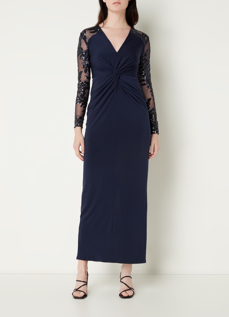 Phase Eight Layton maxi jurk met pailletten en geknoopt detail ...